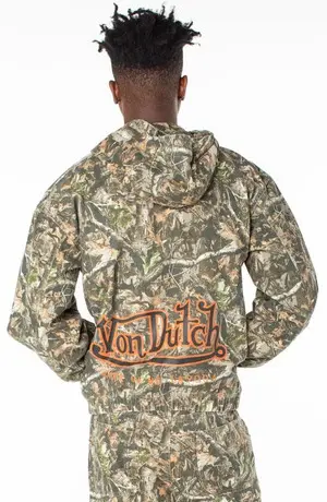 VON DUTCH Camo Zip-up Hoodie