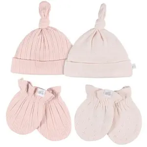 JUST BORN Baby Caps And Mittens Set - Pink