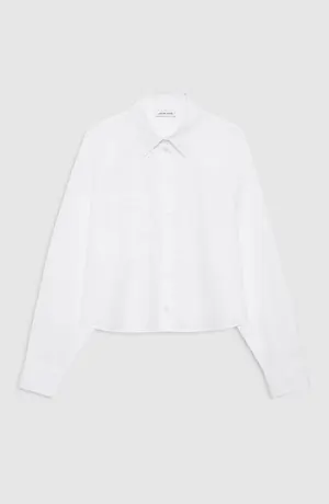 ANINE BING Essie Cropped Shirt - White