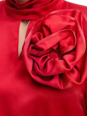 FRACOMINA Floral High Neck Dress - Red