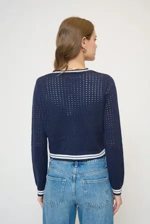 Central Park West Franki Varsity Mesh Cardigan