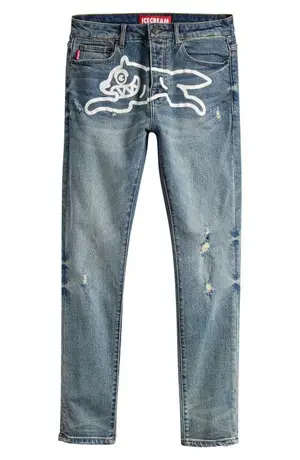ICECREAM Shade Chocolate Slim-fit Stretch Denim Jeans - Blue Cherry