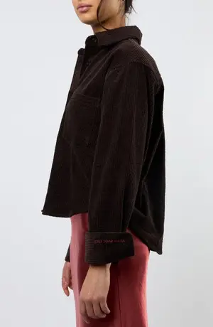 VIENS AVEC MOI The Odyssey Crop Corduroy Shirt
