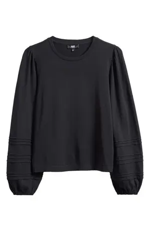 Paige Cyrano Pintuck Jersey Top - Black