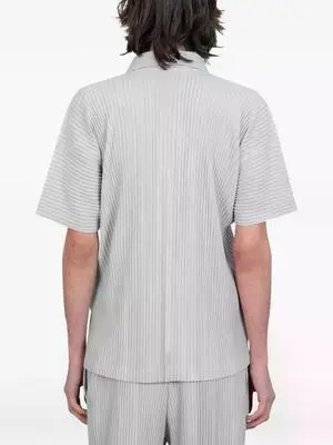 Issey Miyake Pleated Polo Shirt - Grey