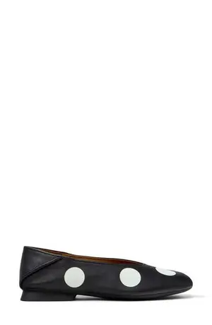 Camper Casi Myra Twins Polka Dot Ballerina Flat - Black