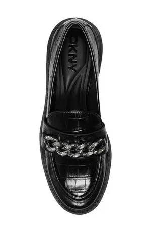 Dkny Ryleigh Embossed Loafer With Chain