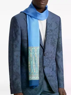 Etro Paisley-pattern Scarf - Blue