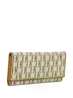 Carolina Herrera Monogram Coated Canvas Trifold Wallet