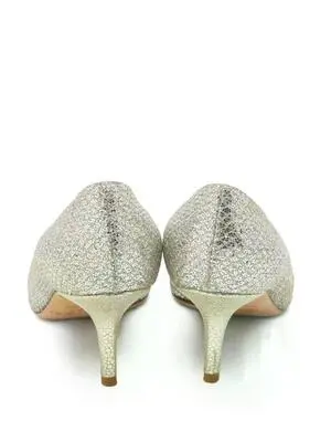 JIMMY CHOO Glitter Embellishment Peep-toe Pumps