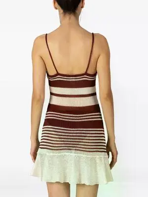 PARAMIDONNA Lea Striped Crochet Dress - Red