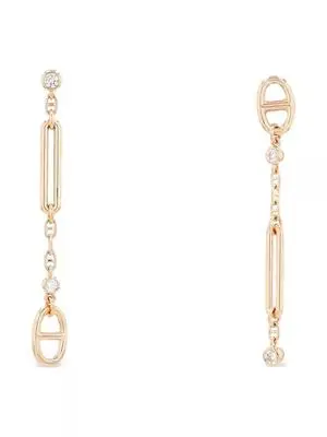 Hermès 2020's Chaine D'ancre Diamond Chaos Earrings - Gold