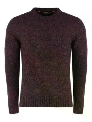 MOORER Crew-neck Knitted Sweater - Red