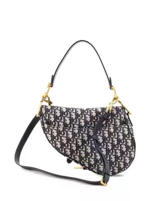 Dior Saddle Oblique Canvas Medium Shoulder Bag - Blue