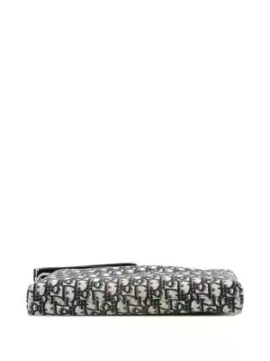 Dior Wristlet Oblique Canvas Clutch Bag
