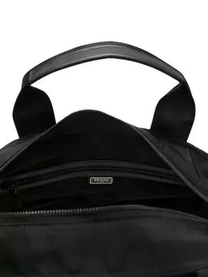 Prada Triangle Logo Tote Bag