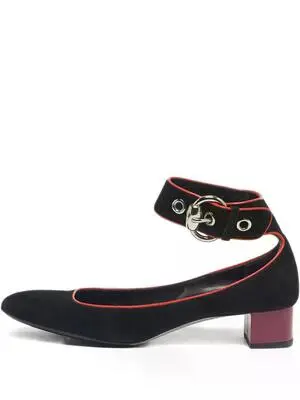 Gucci Ankle Strap Block Heel Pumps