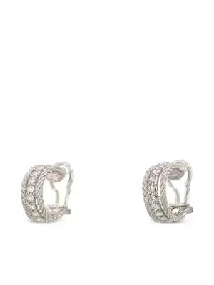 Buccellati 1980's Diamond White Gold Earrings