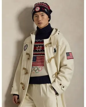 Polo Ralph Lauren Team Usa Opening Ceremony Wool Twill Toggle Coat - Cream