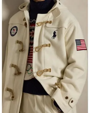 Polo Ralph Lauren Team Usa Opening Ceremony Wool Twill Toggle Coat - Cream
