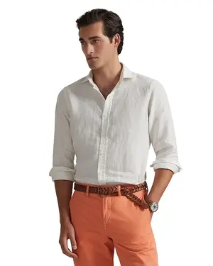 Polo Ralph Lauren Classic Fit Slub Linen Shirt - White