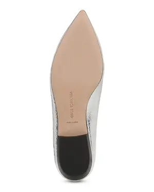 Veronica Beard Bancroft Pointed Toe Flats - Silver