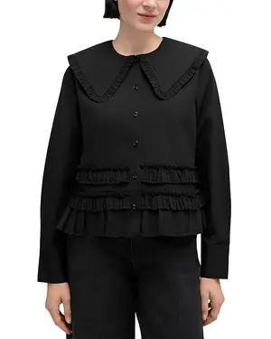 GANNI Ruffle Trim Shirt
