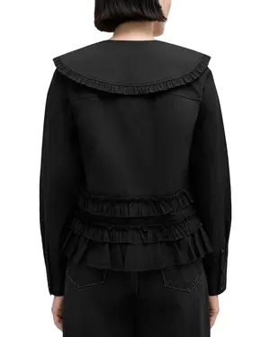 GANNI Ruffle Trim Shirt