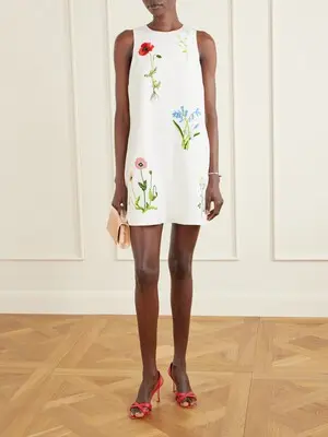 Stella McCartney Embroidered Crepe Mini Dress
