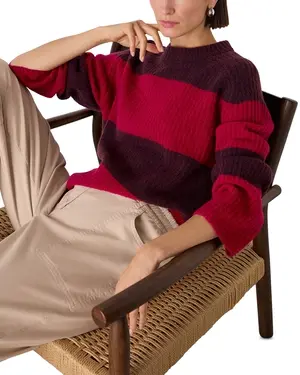 Whistles Wide Stripe Knit Sweater - Red/multi