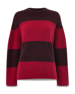 Whistles Wide Stripe Knit Sweater - Red/multi