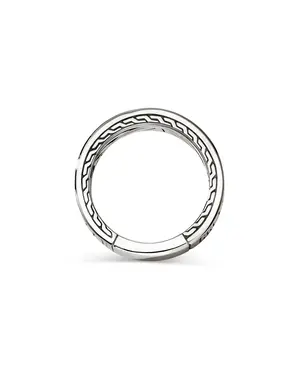 John Hardy Sterling Carved Chain Mixed Stone Ring - Silver