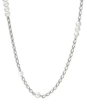 John Hardy Sterling Surf Pearl Station Necklace - Silver