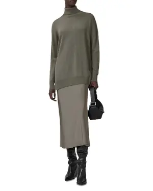 ALLSAINTS Juno 2-in-1 Slip Dress And Sweater - Light Khaki