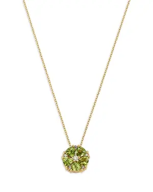 Bloomingdale'S Peridot And Diamond Pendant Necklace - Green/gold