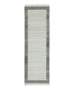 OBEETEE Nu Maison Soft Border Runner Area Rug,2'6x8'0 - Charcoal