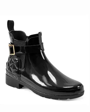 Hunter Refined Quilted Rubber Chelsea Boots