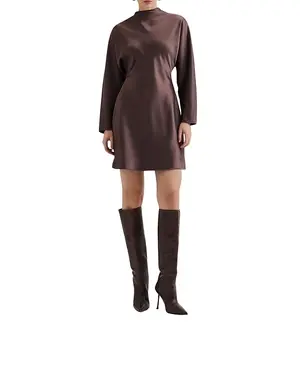 MALINA Zora Barrel Long Sleeve Mini Dress