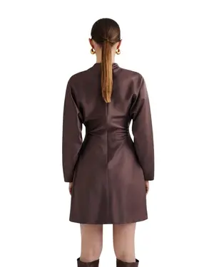 MALINA Zora Barrel Long Sleeve Mini Dress