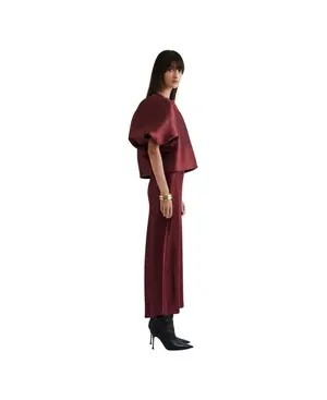 MALINA Cleo Blouse Balloon Sleeve - Wine