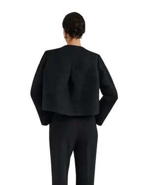 MALINA Ruthie Cropped Boucle Blazer - Black