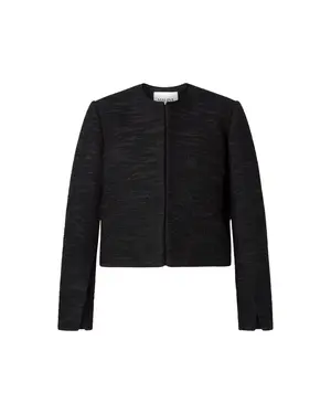 MALINA Ruthie Cropped Boucle Blazer - Black