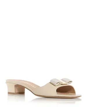 FERRAGAMO Leather Slide Sandals