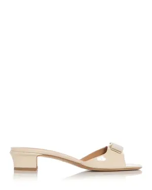 FERRAGAMO Leather Slide Sandals