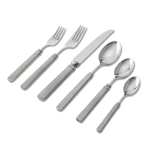 MATCH Gabriella Pewter 6-piece Flatware Place Setting - No Color
