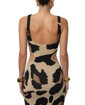 JLUXLABEL Zahara Print Cut-out Maxi Dress