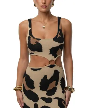 JLUXLABEL Zahara Print Cut-out Maxi Dress