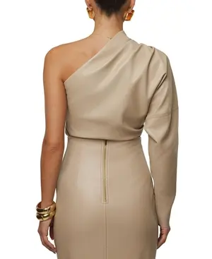 JLUXLABEL Demi One Shoulder Top - Beige