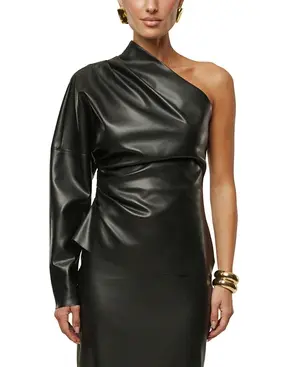 JLUXLABEL Demi One Shoulder Top - Black