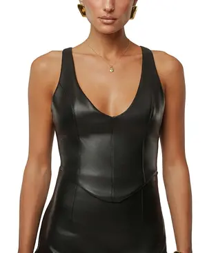 JLUXLABEL PU Leather Top Black